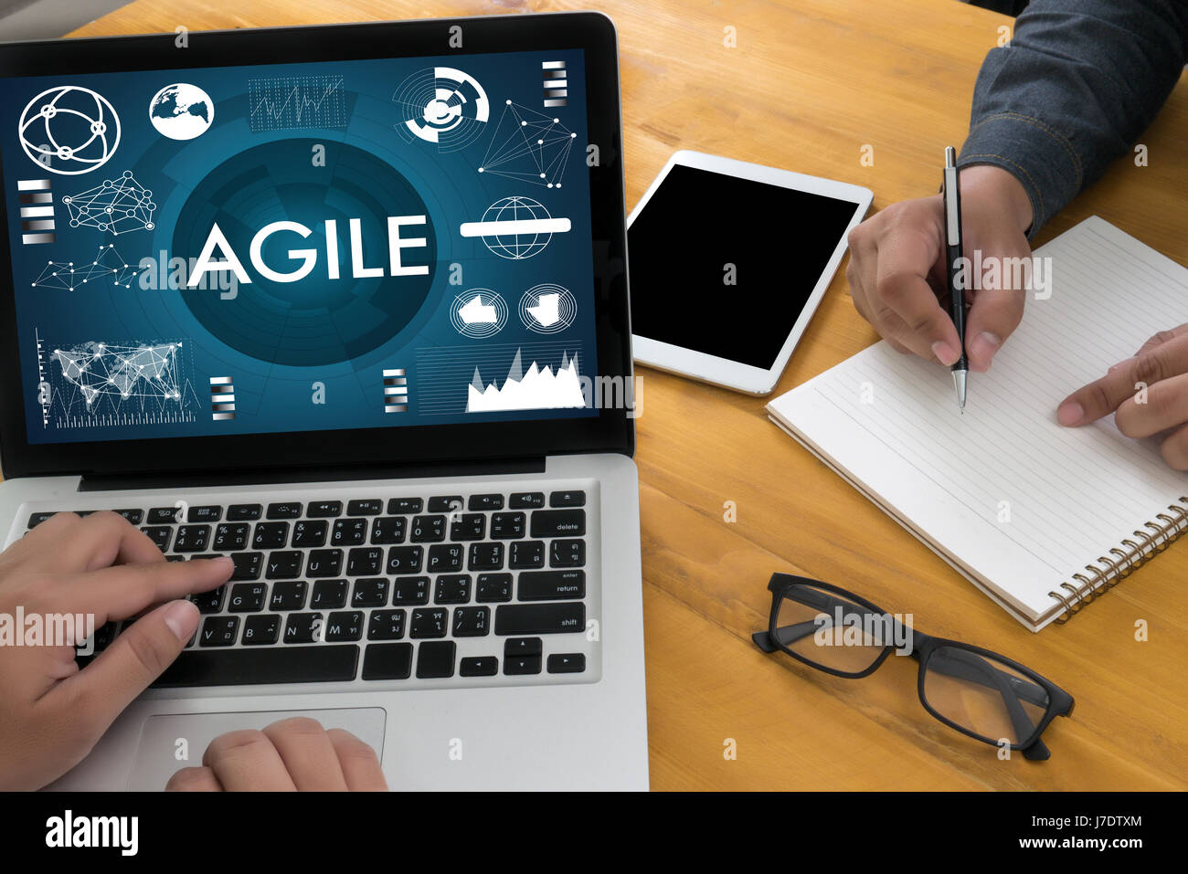 AGILE Agility Nimble Quick Fast Concept businessman working Stock Photo ...