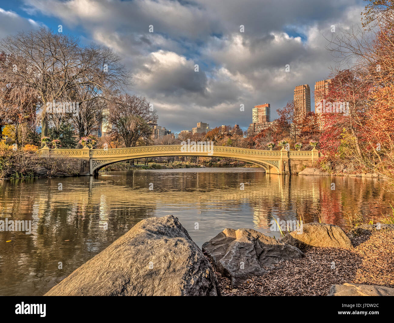 The Bow Bridge is a cast iron bridge located in Central Park, New York ...