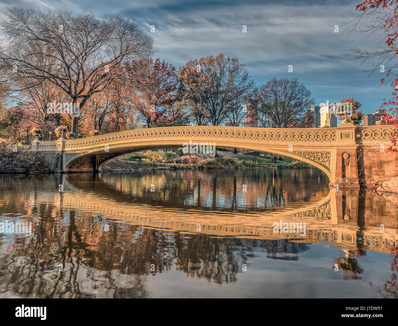 The Bow Bridge is a cast iron bridge located in Central Park, New York ...