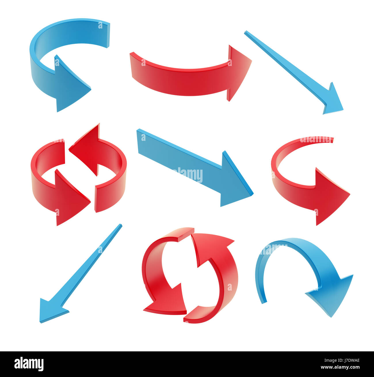 3D Arrows Isolated on white background Stock Photo - Alamy