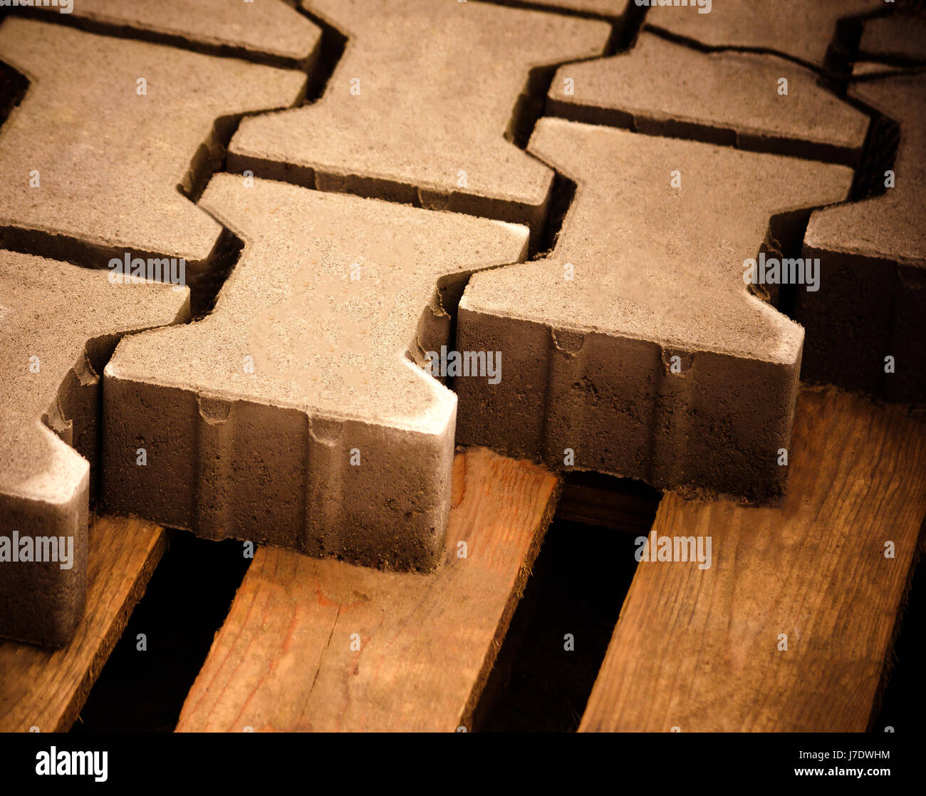 Brick construction material on a pallet closeup view Stock Photo - Alamy