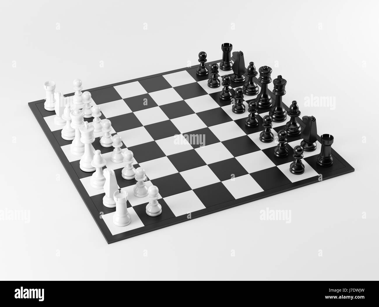 Black and White Chess Board isolated on white background Stock Photo ...