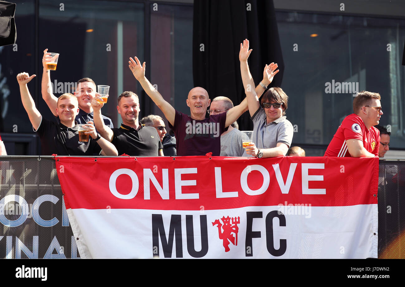 Manchester United fans before the UEFA Europa League Final at the ...