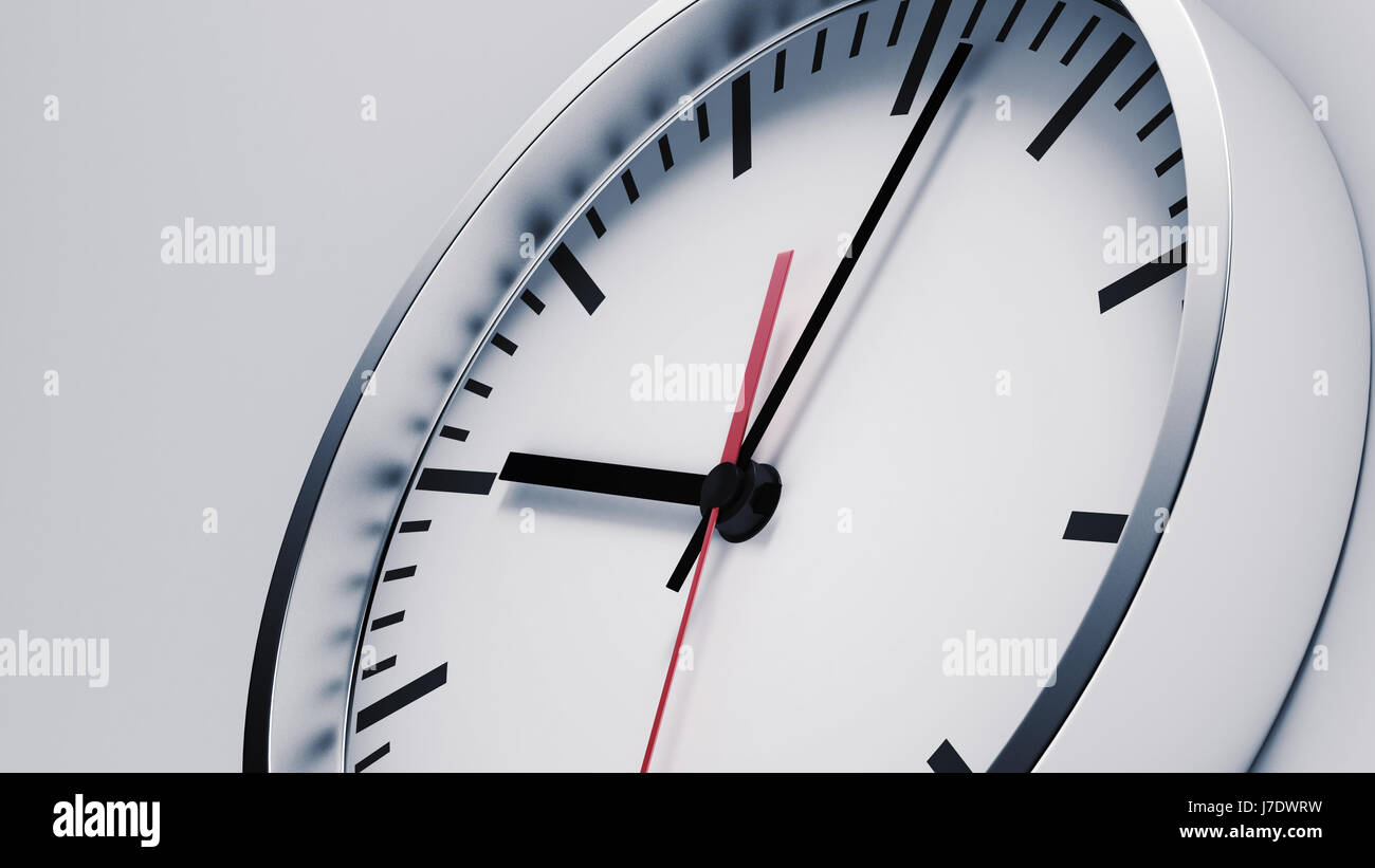 Clock hanging at the wall isolated on white Stock Photo - Alamy