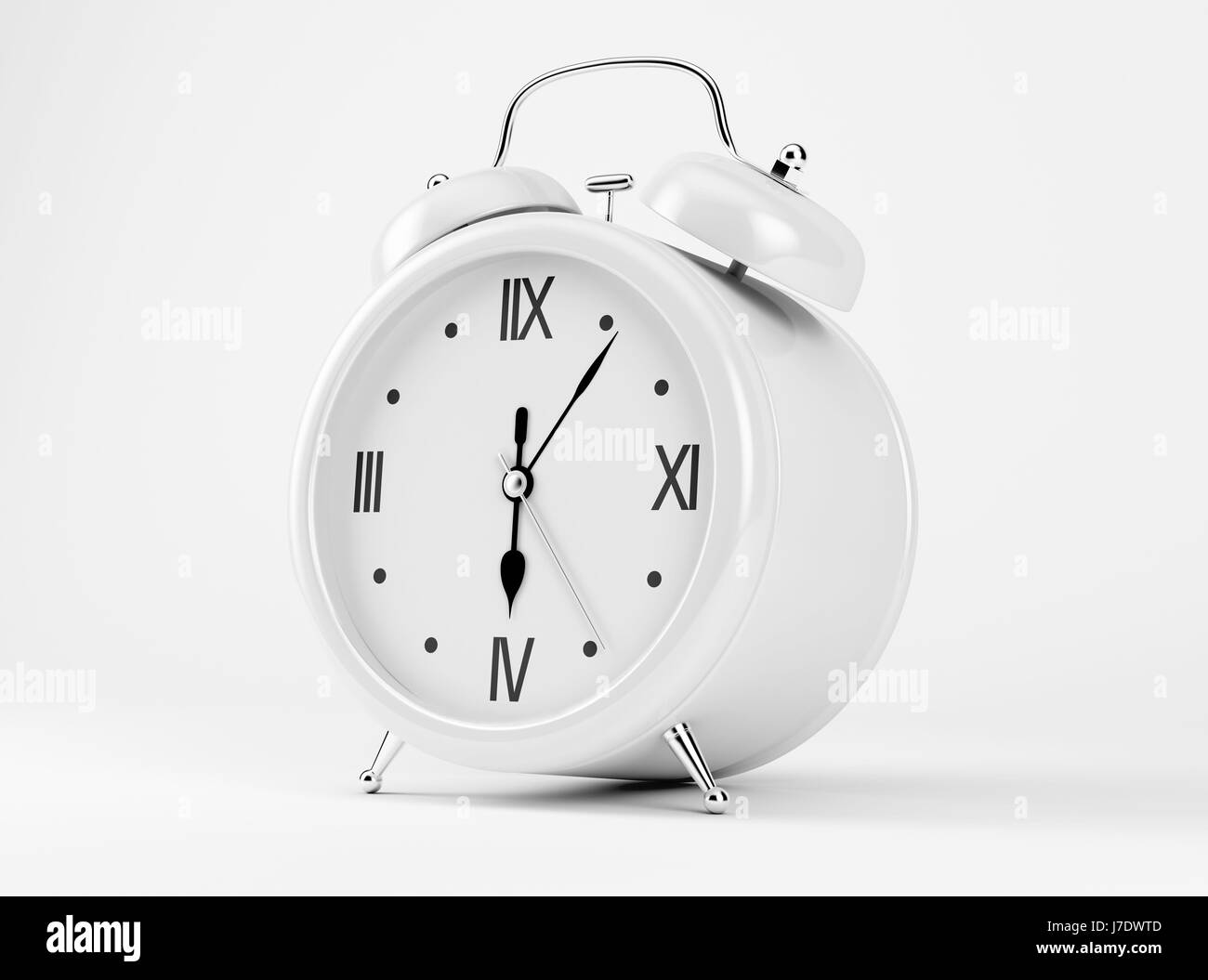 White Shiny Clock isolated on white background Stock Photo - Alamy