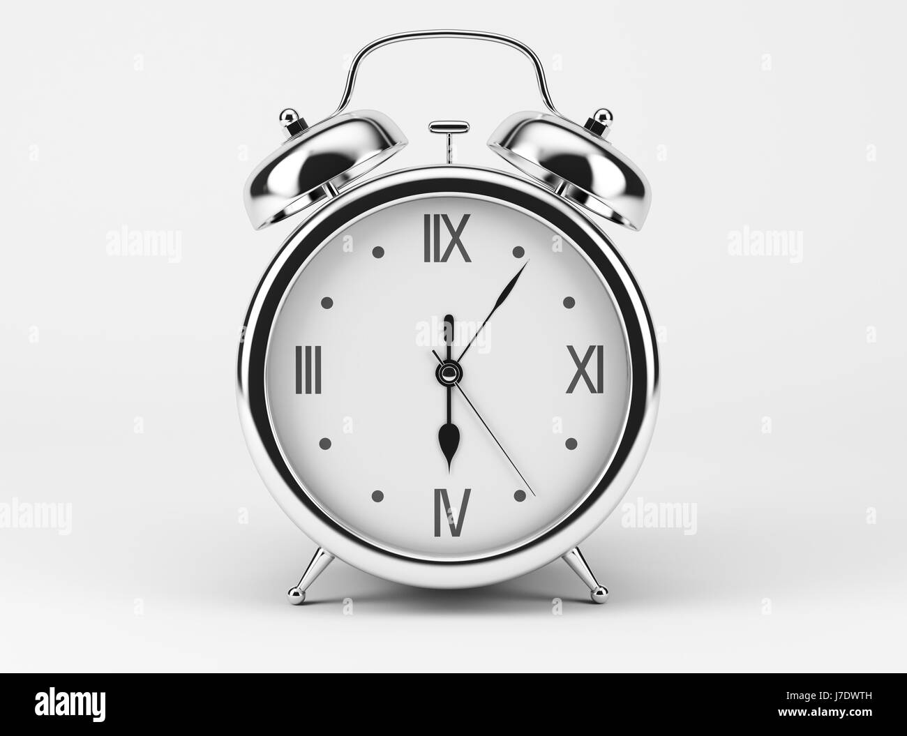 Chrome Shiny Clock isolated on white background Stock Photo - Alamy