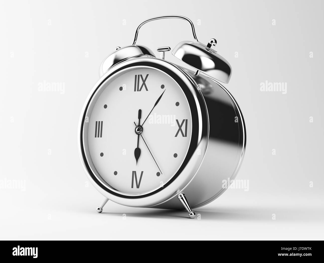 Chrome Shiny Clock isolated on white background Stock Photo - Alamy