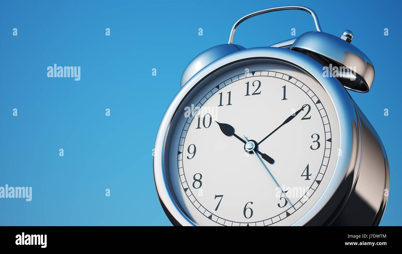 Chrome Shiny Clock isolated on white background Stock Photo - Alamy