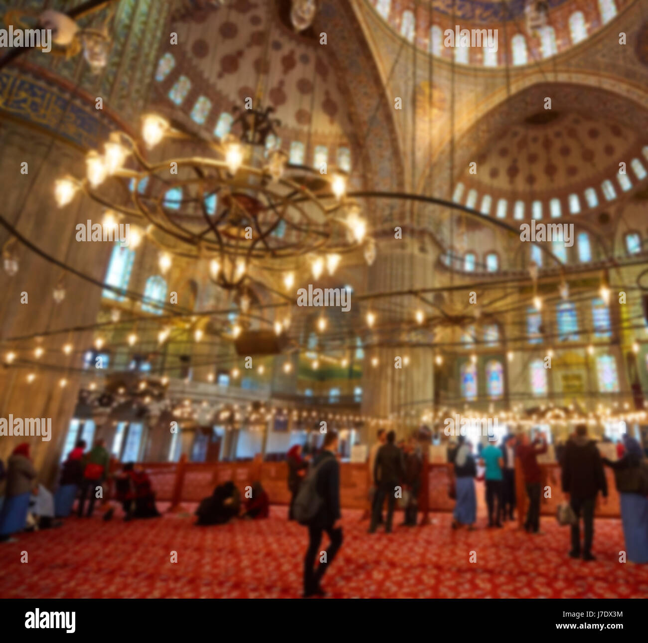 blur image of Muslims praying inside Mosque Stock Photo - Alamy