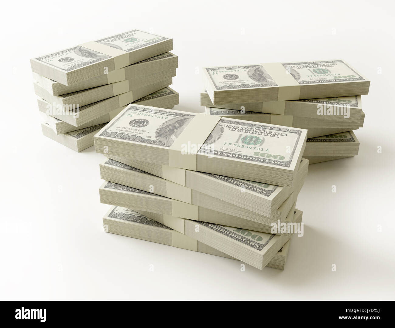 Stack of $100 bills isolated on white background Stock Photo - Alamy