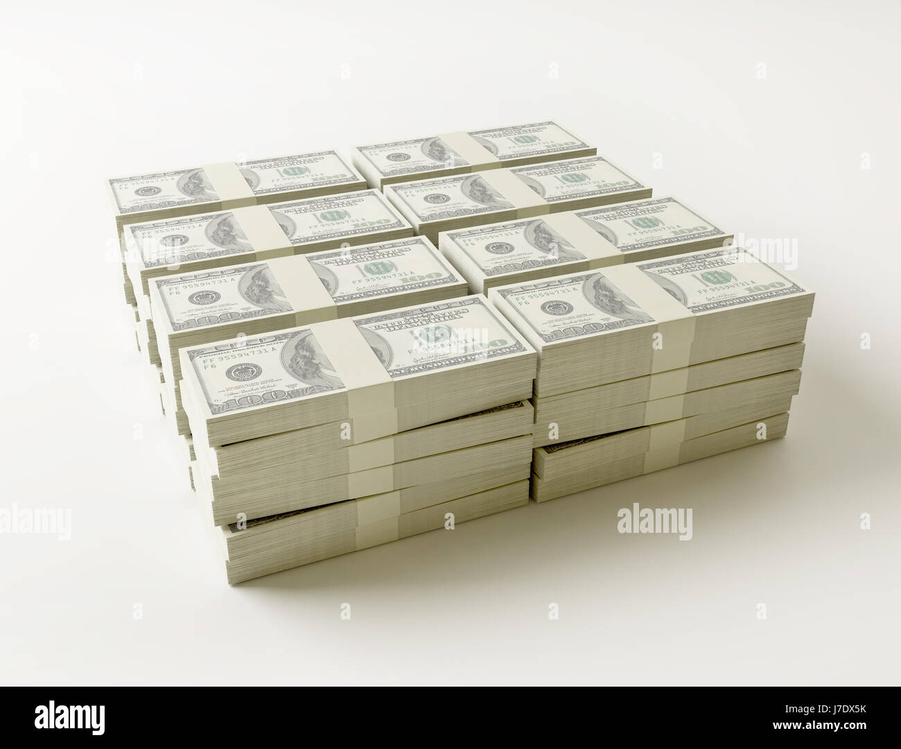 Stack of $100 bills isolated on white background Stock Photo - Alamy