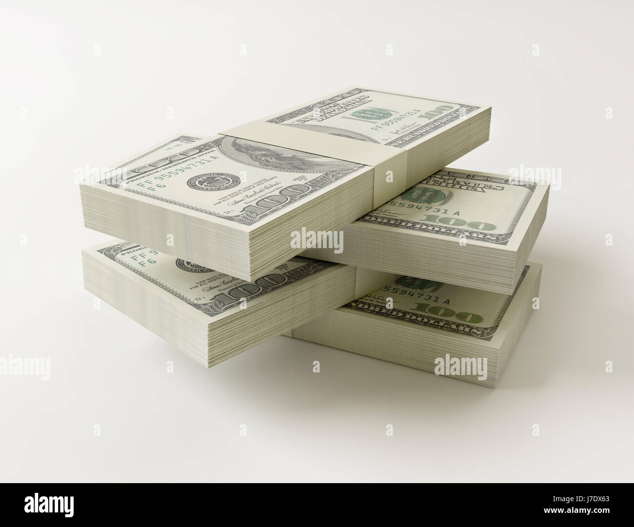 Stack of $100 bills isolated on white background Stock Photo - Alamy