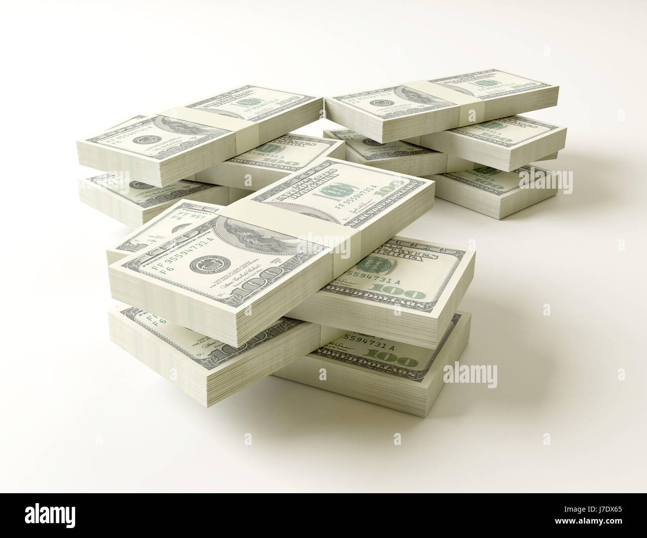 Stack of $100 bills isolated on white background Stock Photo - Alamy