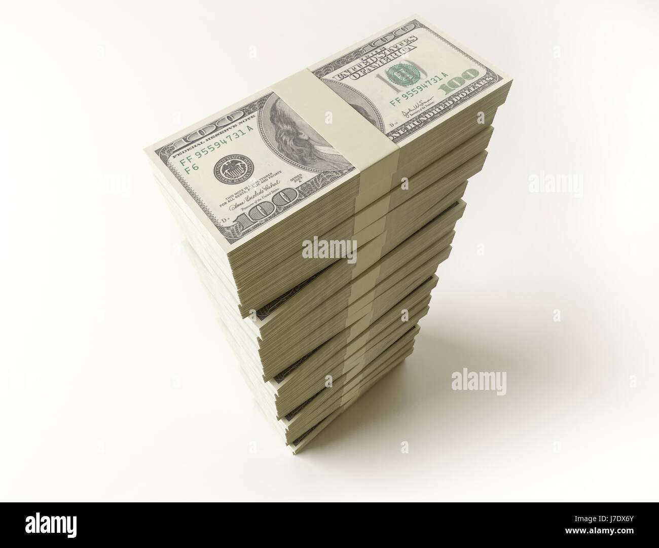 Stack of $100 bills isolated on white background Stock Photo - Alamy
