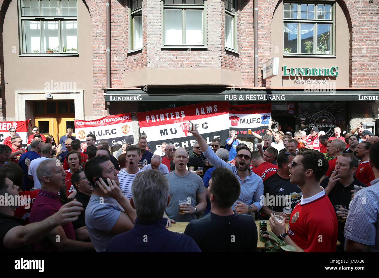 Manchester United fans before the UEFA Europa League Final at the ...