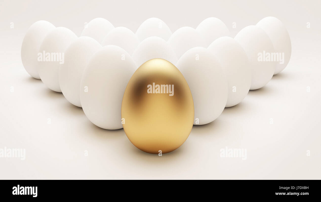 One golden egg among many normal eggs Stock Photo - Alamy