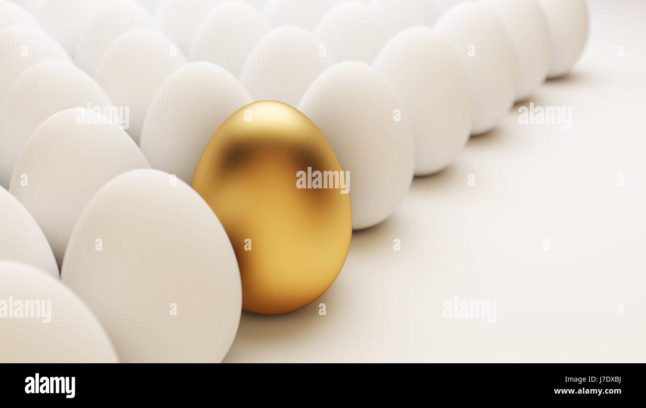 One golden egg among many normal eggs Stock Photo - Alamy