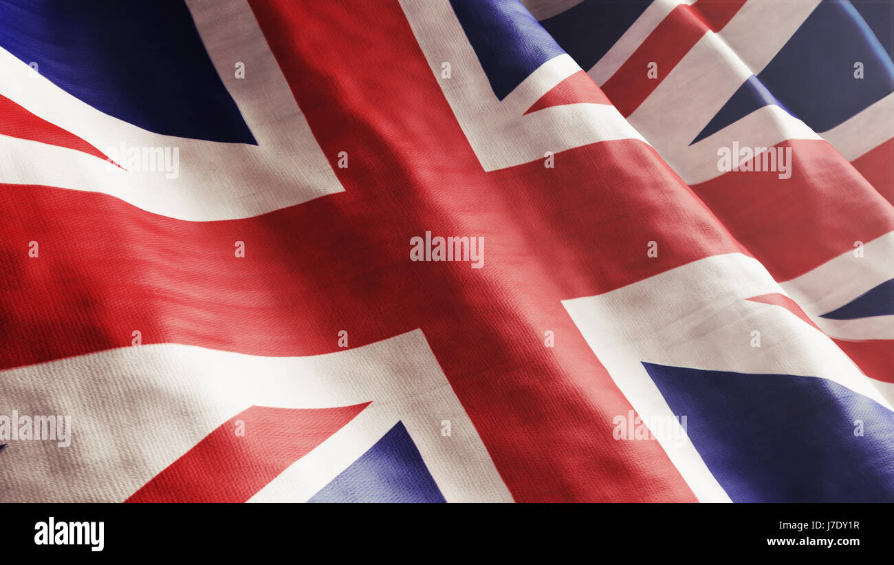 High resolution English Flag flowing with texture fabric detail Stock ...