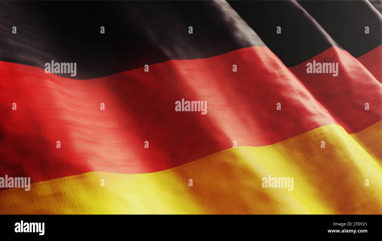 High resolution German Flag flowing with texture fabric detail Stock ...