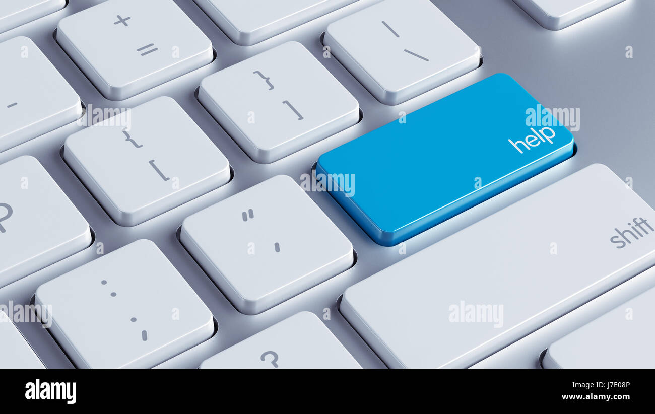 High Resolution Help Blue Key Stock Photo - Alamy