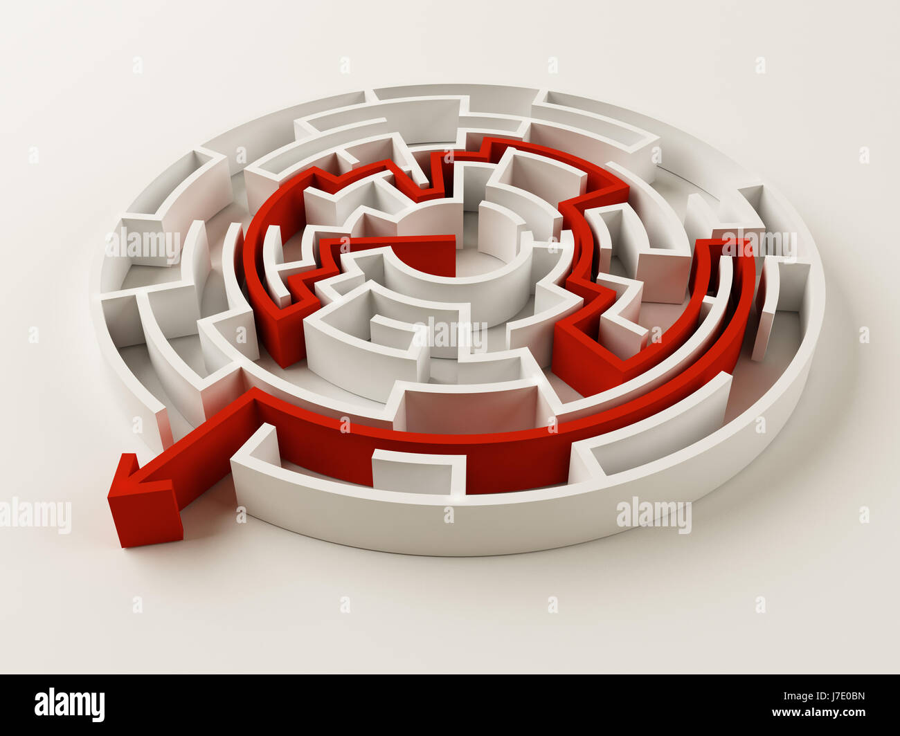 Solved Maze puzzle isolated on white Stock Photo - Alamy