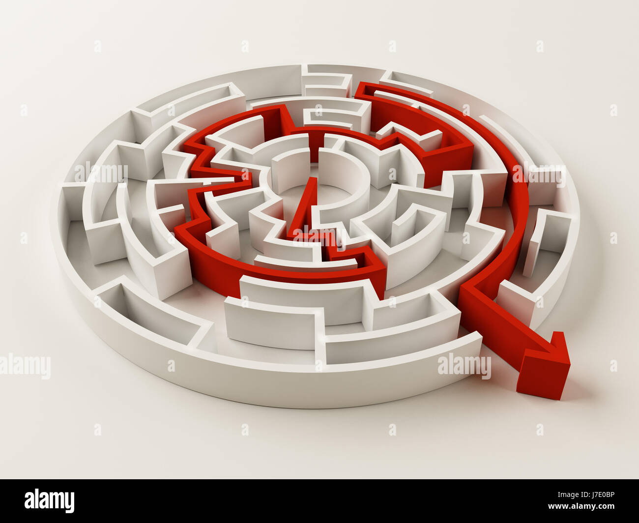 Solved Maze puzzle isolated on white Stock Photo - Alamy