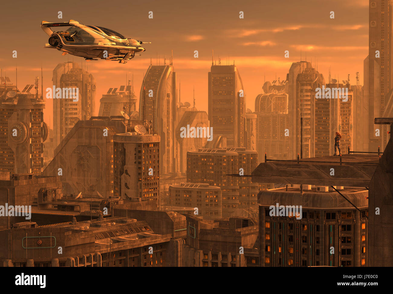 3D illustration future city for futuristic or fantasy backgrounds Stock ...
