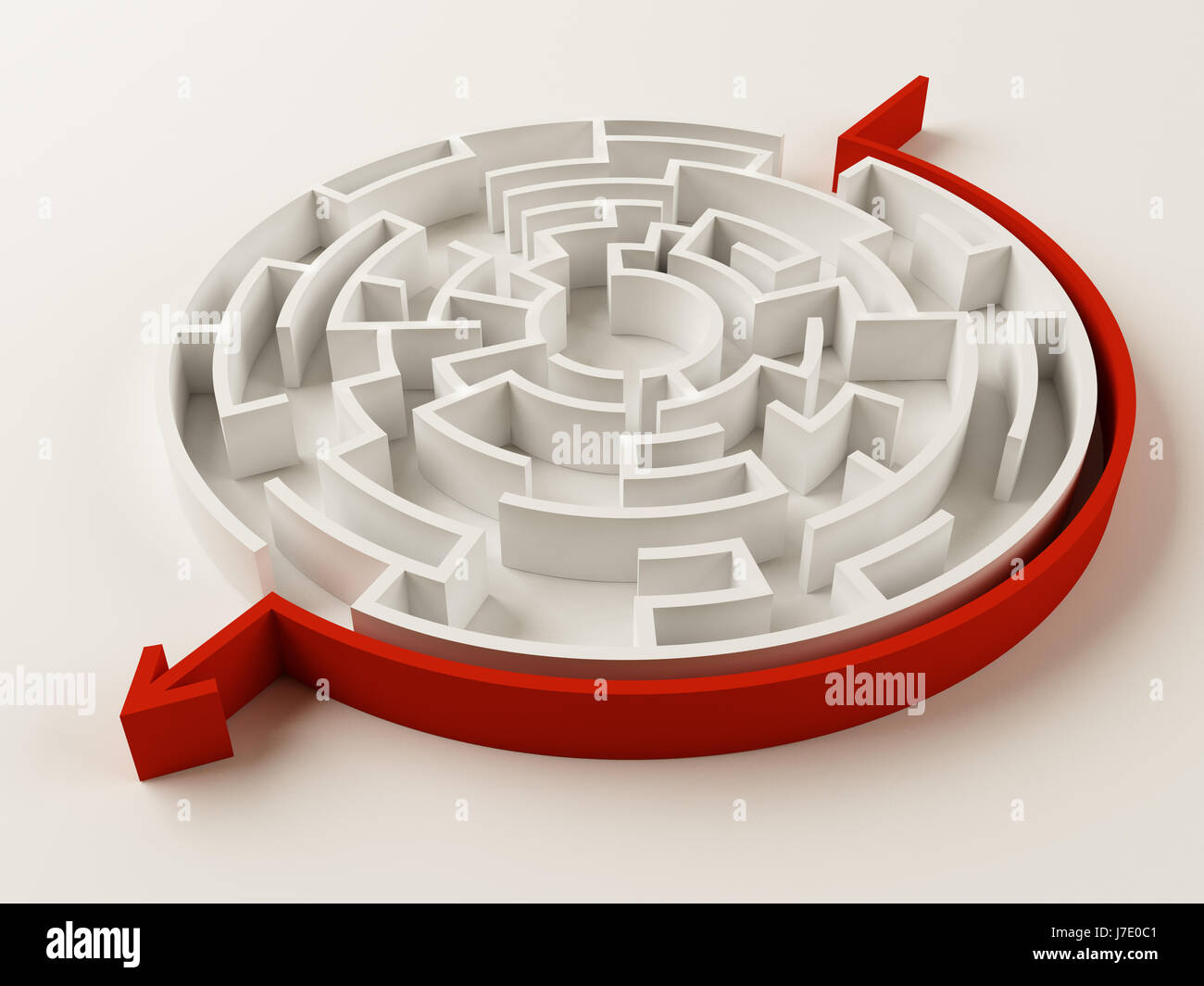Solved Maze puzzle isolated on white Stock Photo - Alamy