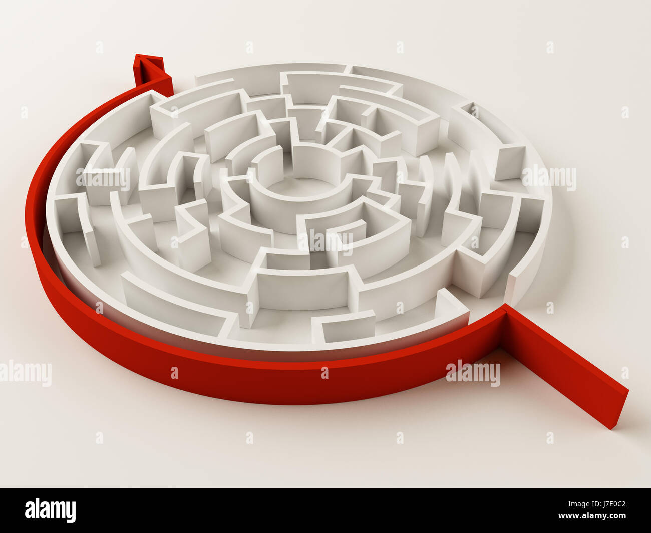 Solved Maze puzzle isolated on white Stock Photo - Alamy
