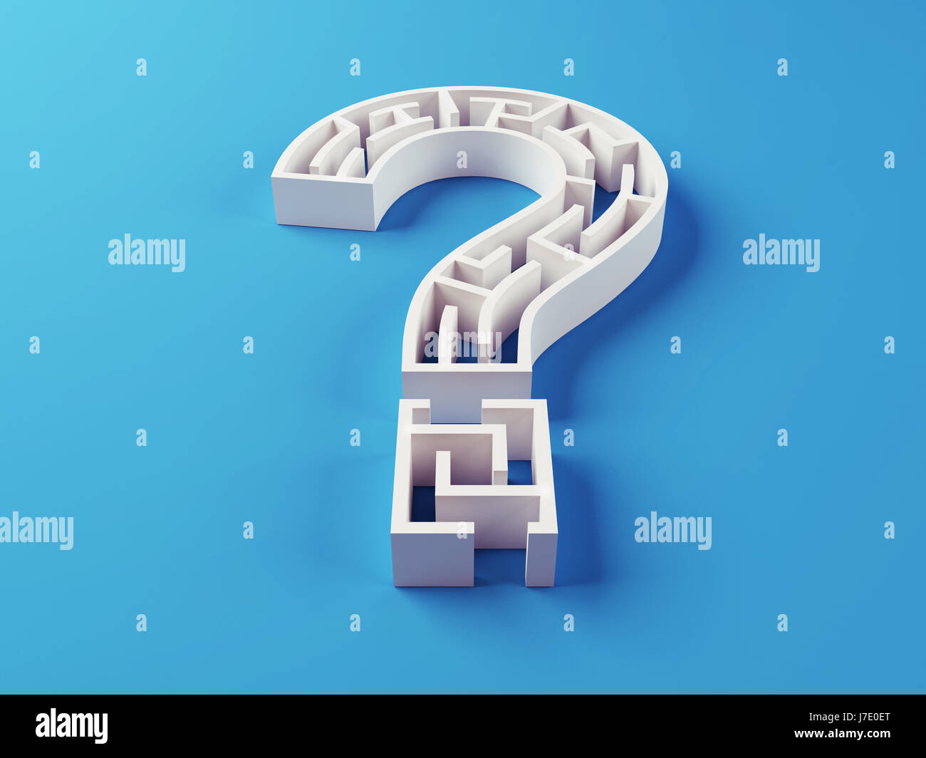 Question Mark Maze puzzle isolated on blue Stock Photo - Alamy