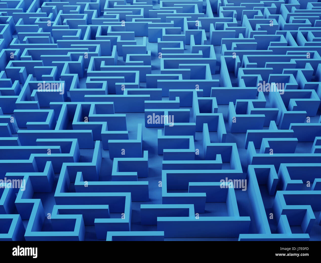 Solved Maze puzzle isolated on blue Stock Photo - Alamy