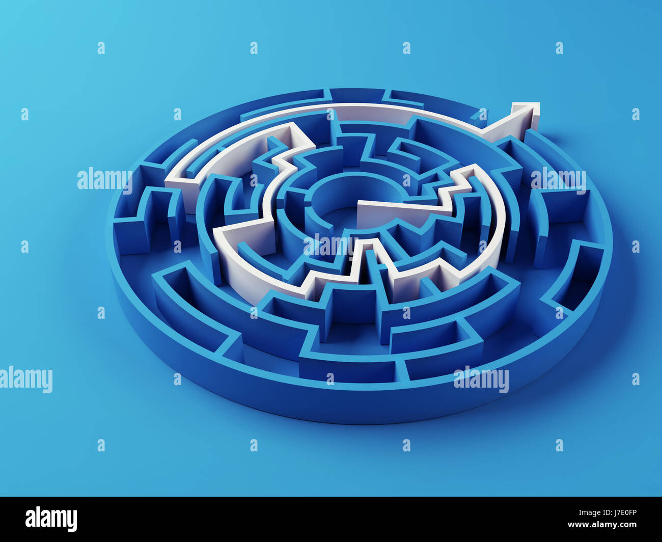 Blue circular maze isolated on hi-res stock photography and images - Alamy