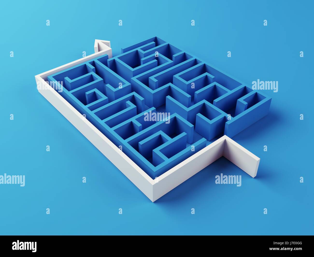 Solved Maze puzzle isolated on white Stock Photo - Alamy
