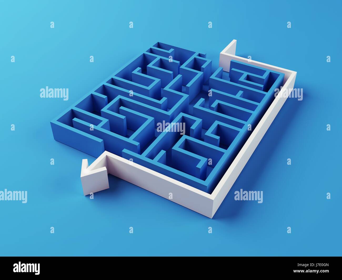 Solved Maze puzzle isolated on white Stock Photo - Alamy