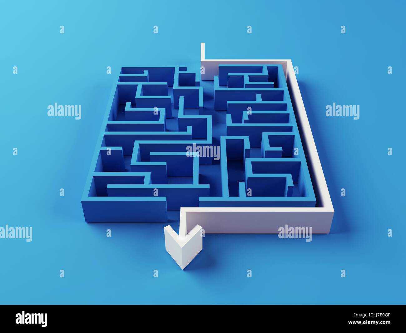 Solved Maze puzzle isolated on white Stock Photo - Alamy