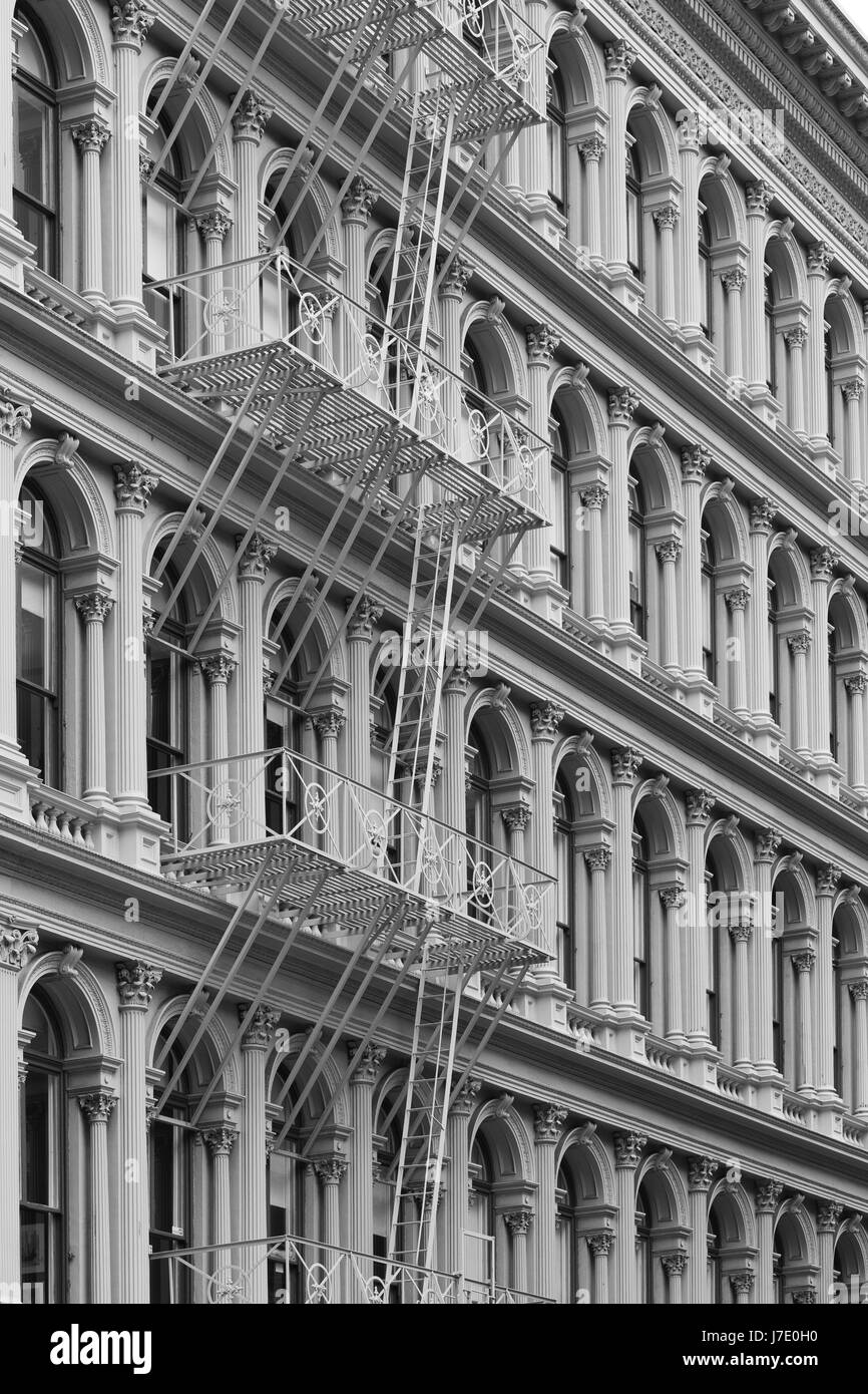 cast iron columns on building in the soho section of new york city, nyc ...