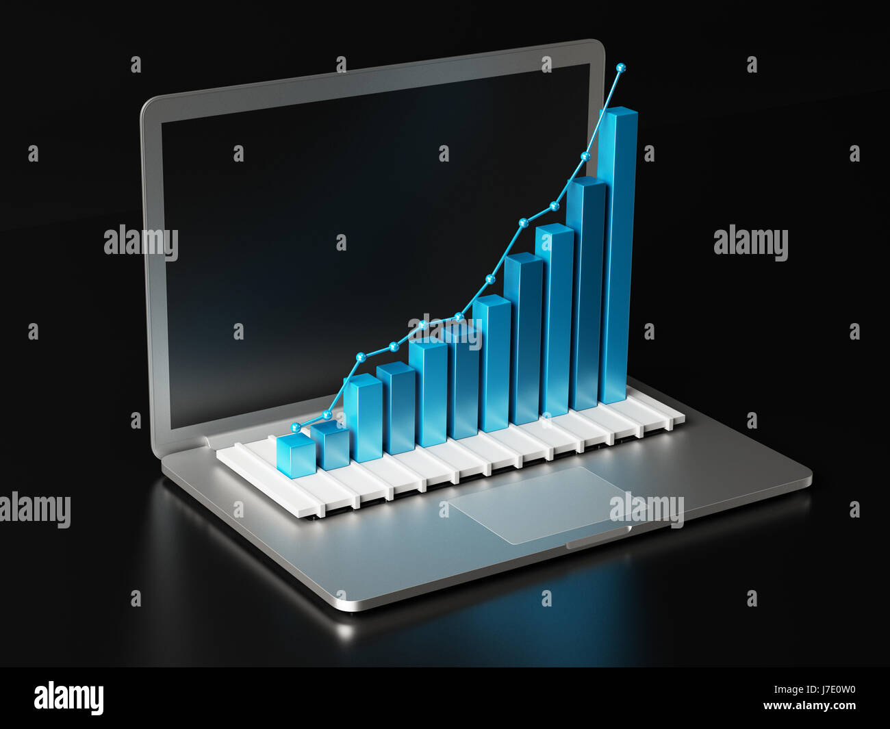 Computer Bar Graph isolated on black shiny background Stock Photo - Alamy