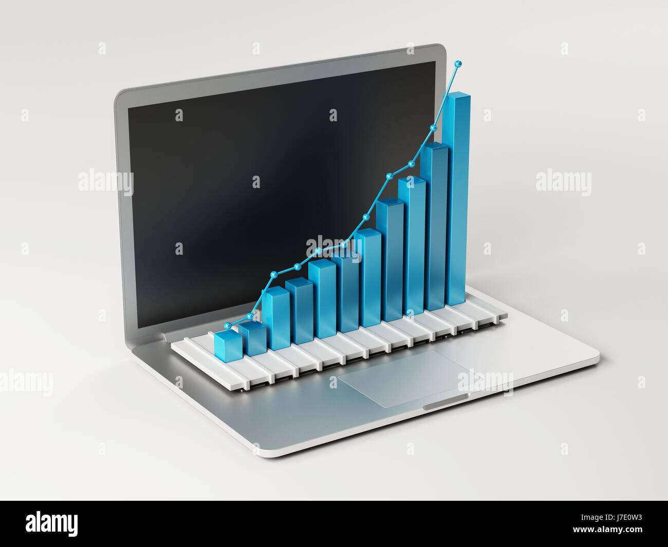 Computer Bar Graph isolated on white background Stock Photo - Alamy