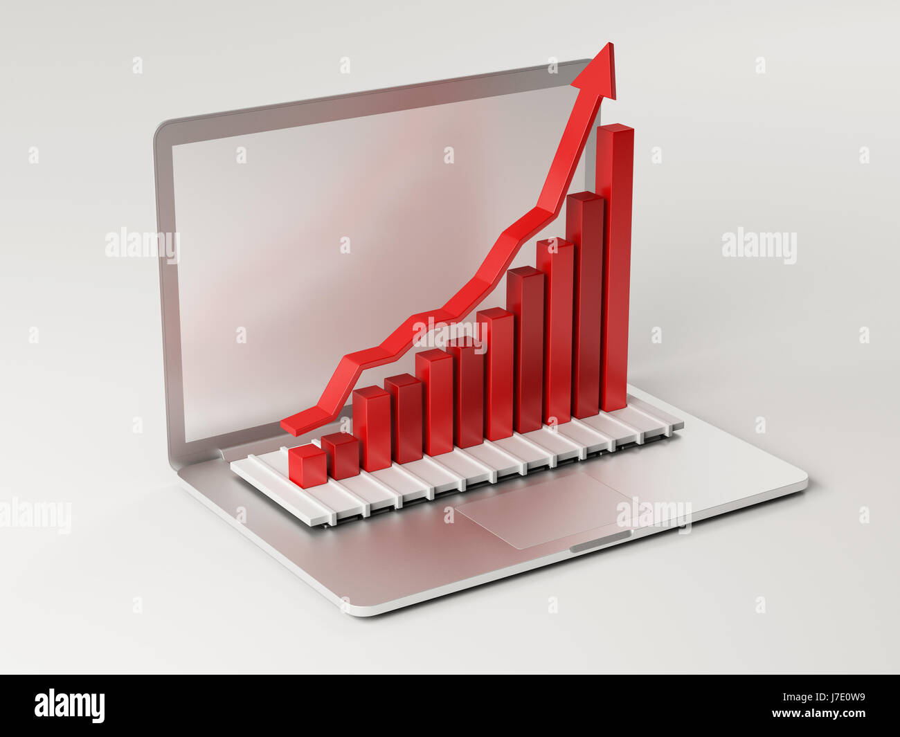 Computer Bar Graph isolated on white background Stock Photo - Alamy
