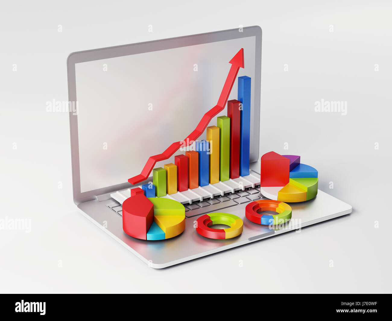Computer Bar Graph isolated on white background Stock Photo - Alamy