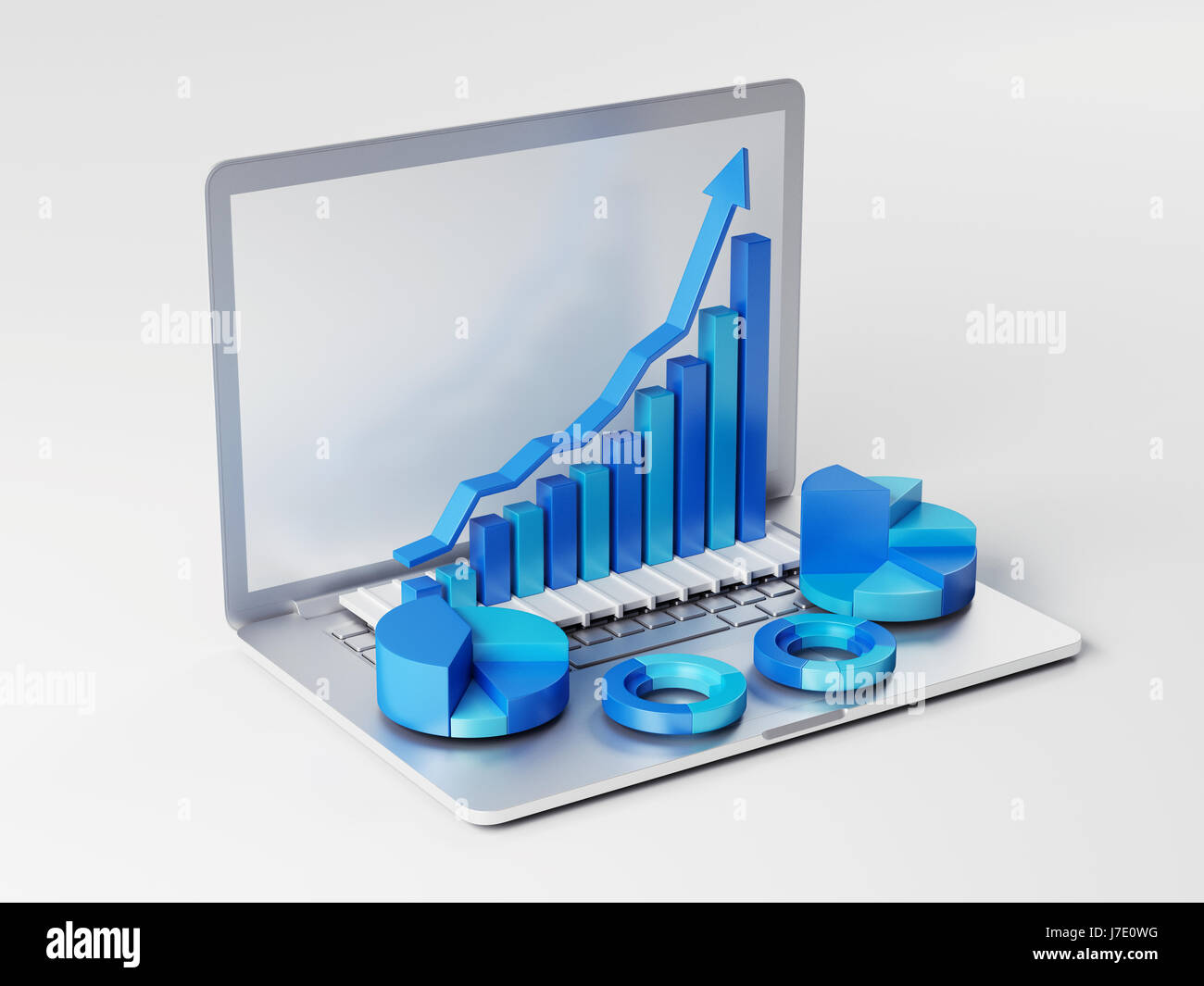 Computer Bar Graph isolated on white background Stock Photo - Alamy