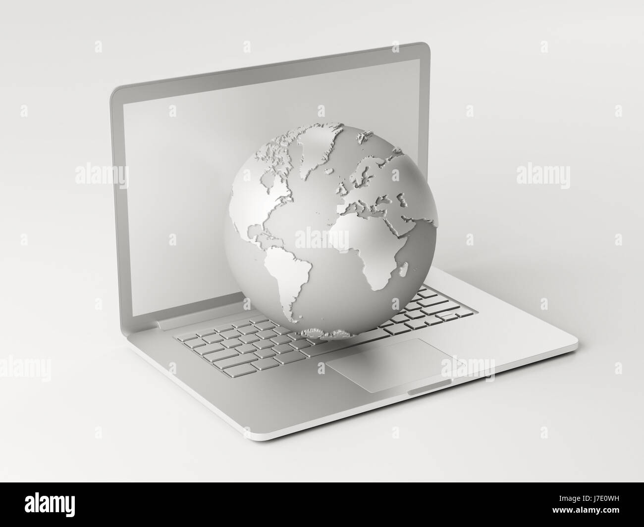 Laptop Globe isolated on white background Stock Photo - Alamy