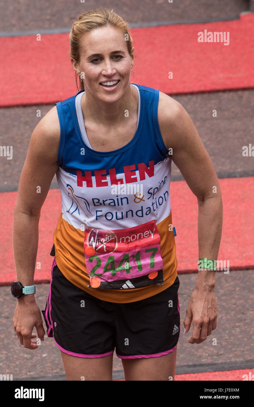 London Marathon finish - Celebrity and charity runners Featuring: Helen ...