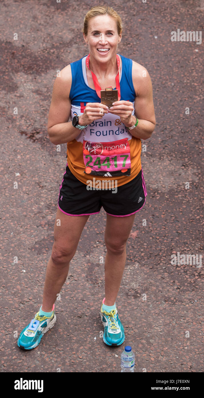 London Marathon finish - Celebrity and charity runners Featuring: Helen ...