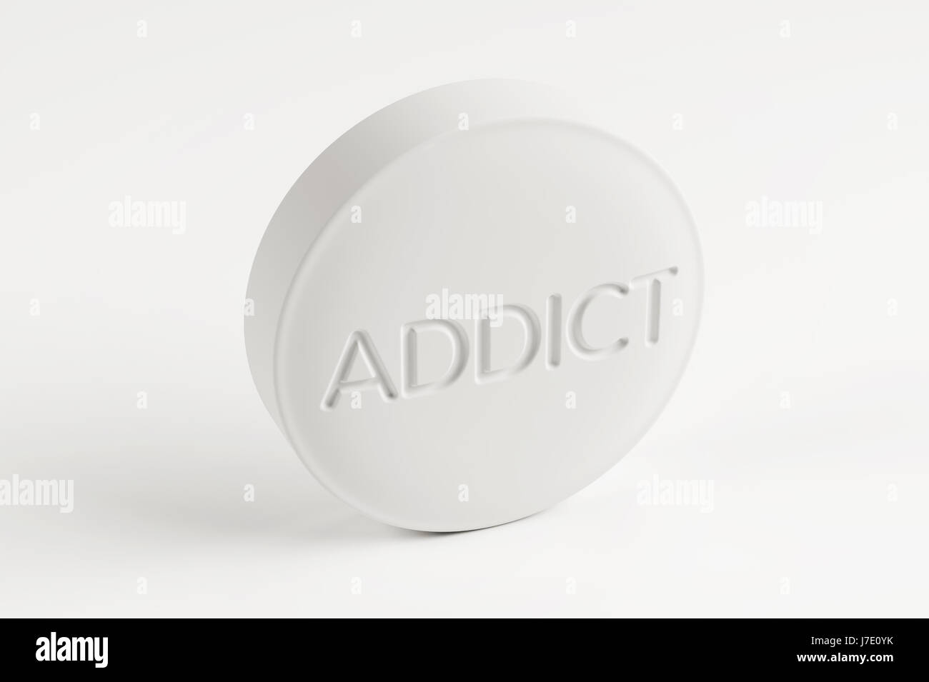 Addict Pill with Clipping Path isolated on white Stock Photo - Alamy