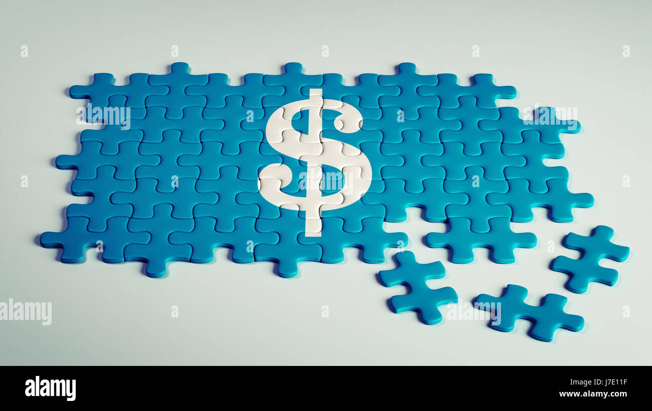 Dollar Sign Puzzle isolated on white background Stock Photo - Alamy