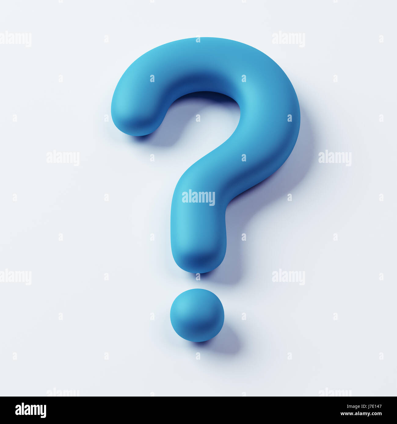 Blue question symbol isolated on white background Stock Photo - Alamy