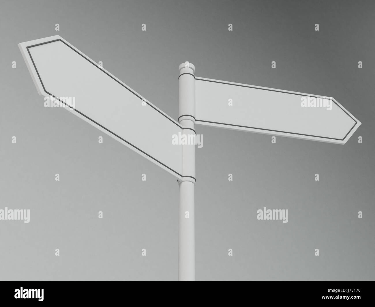 Blank signpost with two arrows - add your text Stock Photo - Alamy