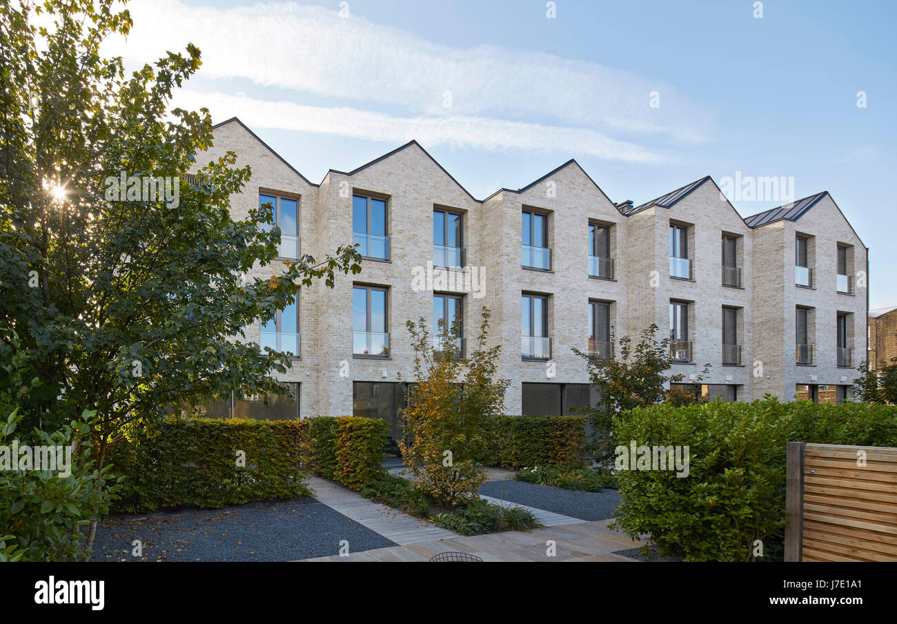 New build terrace from garden. Paradise Gardens, London, United Kingdom ...