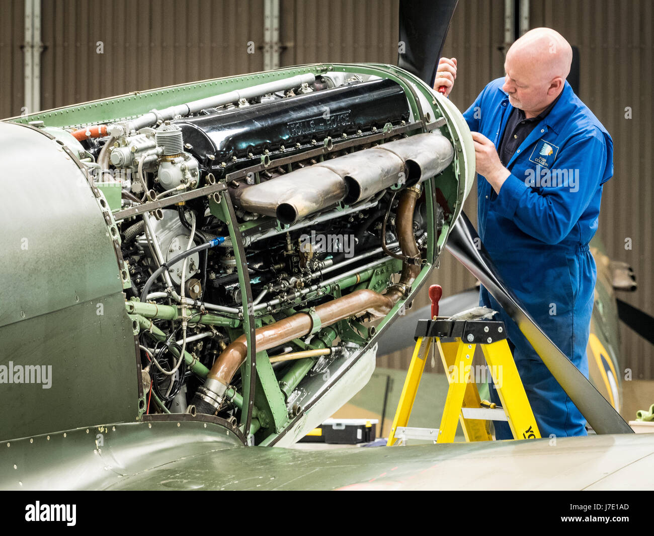 Spitfire Plane Engine Start
